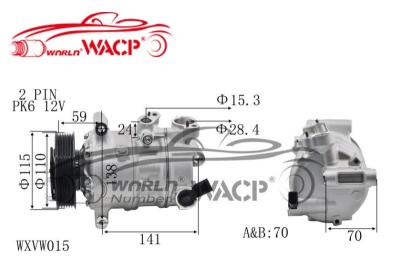 China 5N0820803 5N0820803C Car AC Compressor For VW Golf7 For Audi A3 For Skoda Fabia For Seat WXVW015 for sale