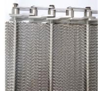 China SS304 Stainless Steel Herringbone Conveyor Belt 450mm Width with 12mm Rod Pitch for Light Load Applications for sale