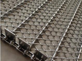China SS304 Stainless Steel Mesh Belt Conveyor - 500mm Width, 8mm Rod Pitch, 25.4mm Chain Pitch for Industrial Applications for sale