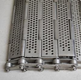China High Load Stainless Steel Perforated Conveyor Belt Plate Chain 0.8-3mm Thickness 0.2-4m Width Customizable for sale