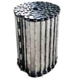 China Hinged Stainless Steel Slat Chain Conveyor Belt 1m x 0.5m for Chip Handling with Large Load Capacity for sale