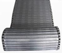 China Hinged Stainless Steel Slat Chain Conveyor Belt 1m x 0.5m for Chip Handling with Large Load Capacity for sale