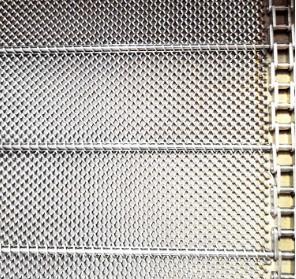 China Customized Food Industry Diamond Mesh Steel Plate Conveyor Belt for sale