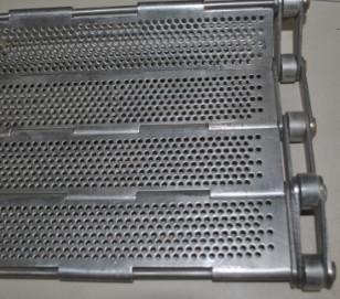 China Perforated 430 Stainless Steel Chip Conveyor Chain Plate Belt - 2000°C Heat Resistant, Custom Sizes Available for sale