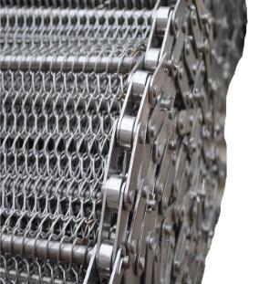 China 304 Stainless Steel Herringbone Conveyor Belt Chain Wire for Food Roasting and Industrial Applications for sale