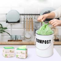 China Compostable Biodegradable Kitchen Trash Bags Custom With T Shirt Handle for sale