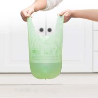 China Compostable Biodegradable Kitchen Trash Bags Custom With T Shirt Handle for sale