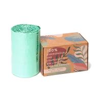 China Wave Top Handle Compostable Garbage Bags Non Toxic With Retail Dispenser Box for sale