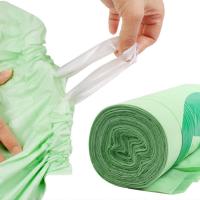 China Customizable Compostable Drawstring Garbage Bags With Retail Dispenser Box for sale