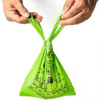 China Biodegradable Compostable Dog Poop Bags Eco Friendly Tie Handle Poop Bags for sale