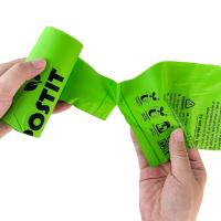 China T Shirt Handle Compostable Garbage Bags Biodegradable Classic Paper Wrap Rolled for sale
