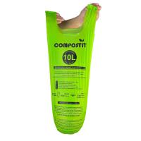 China T Shirt Handle Compostable Garbage Bags Biodegradable Classic Paper Wrap Rolled for sale