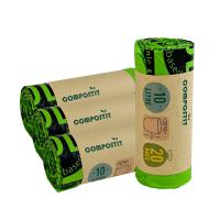 China Wave Top Handle Compostable Garbage Bags Paper Wrap Rolled For Kitchens Bedrooms for sale