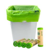 China Paper Wrap Rolled Compostable Drawstring Trash Bags For Kitchens Living Rooms for sale