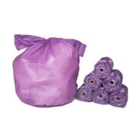 China Custom Biodegradable T Shirt Handle Scented Dog Poop Bags On A Roll for sale