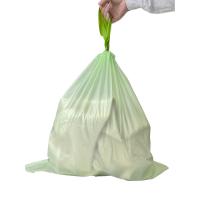 China Eco Friendly Compostable Garbage Bags Heavy Duty Kitchen Drawstring Trash Bags for sale