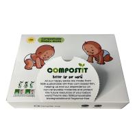 China Disposable Diaper Bags for baby, 100 Count Eco-Friendly Compostable Disposable Diaper Bags, Baby Poop and Multipurpose Sacks with Handles for Convenient Disposal, Leak-Proof for sale