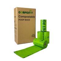China Compostable dog poop bags, leak-proof, unscented, suitable for all dogs. for sale