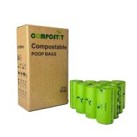 China Compostable dog poop bags, leak-proof, unscented, suitable for all dogs. for sale