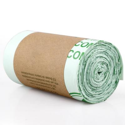 China Factory 100% Biodegradable Eco Friendly Sustainable Wholesale Cornstarch Custom Flat Top Compostable Trash Bags Accept Customize for sale