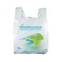 China 100% Compostable Sustainable Eco Friendly Made of Corn Starch Custom Printed Biodegradable Esay Tie Handle T-shirt Garbage Bag for sale