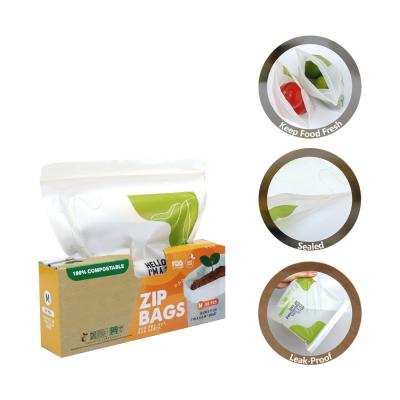 China Wholesale Sustainable Eco Friendly 100% Biodegradable extra Strengthen clear Compostable Zipper Packaging Bags for Food Storage for sale