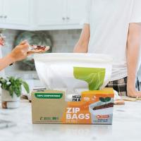 China Wholesale Sustainable Eco Friendly 100% Biodegradable extra Strengthen clear Compostable Zipper Packaging Bags for Food Storage for sale