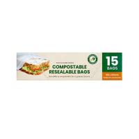 China Home Compostable Resealable 100% Biodegradable Sustainable Cornstarch Sandwich Dried Fruits Ziplock Bags for Food Packaging for sale