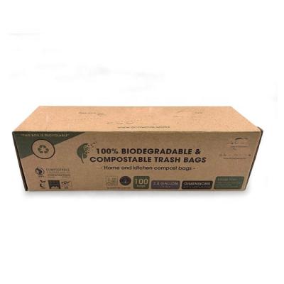 China Custom Compostable 100% Biodegradable Plastic Trash Bags Liners Eco Friendly for sale