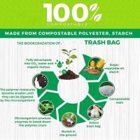 China Wholesale Sustainable 100% Biodegradable Cornstarch Custom Printed Tall Kitchen Compostable Trash Bin Liner Bag for Food Scrap for sale