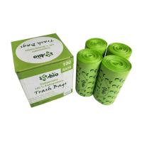 China Sustainable Eco Friendly Cornstarch Based 100% Compostable Custom logo Print Biodegradable Disposable Portable Trash Bin Liner for sale