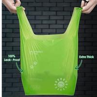 China certified compostable dog waste bags with easy-tie handles for sale
