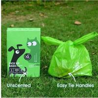 China certified compostable dog waste bags with easy-tie handles for sale