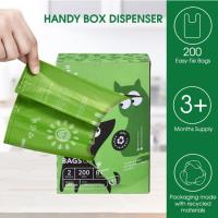 China certified compostable dog waste bags with easy-tie handles for sale