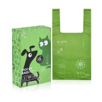 China certified compostable dog waste bags with easy-tie handles for sale