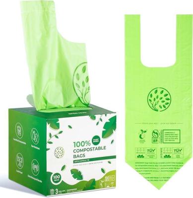 China Eco-Friendly Boxed Compostable Tie handle Trash Bags for sale