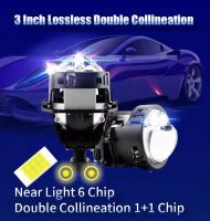 China Dual Eye Aluminum Car Fog Light 5000lm 6000K LED Fog Lamp Universal 12V for sale