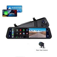 China 12 Inch Rear View Mirror Dash Cam 4K Front 1080P Rear Dual Recording with CarPlay for sale