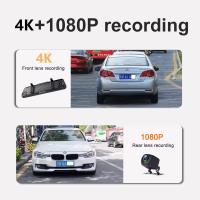 China 12 Inch Rear View Mirror Dash Cam 4K Front 1080P Rear Dual Recording with CarPlay for sale