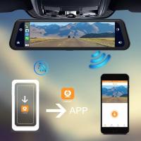 China 12 Inch Rear View Mirror Dash Cam 4K Front 1080P Rear Dual Recording with CarPlay for sale
