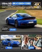 China YAOLU S16 Plus 4K UHD 170° Wide Angle 3 Channel Dash Camera with WiFi and Loop Recording for sale