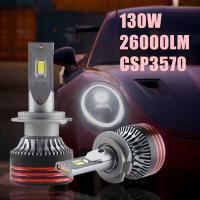 China 130W 26000LM Car LED Headlight Bulbs 6000K Aviation Aluminum CSP 3570 Chip 12V for sale