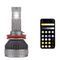 China Wireless Adjustable LED Headlights 10000LM 3000K-8000K Aviation Aluminum 12V Car Bulbs for sale