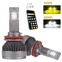 China Wireless Adjustable LED Headlights 10000LM 3000K-8000K Aviation Aluminum 12V Car Bulbs for sale