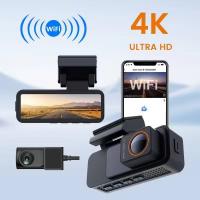 China IPS Dash Cam Front and Rear 4K Night Vision 3.2 Inch Dual Lens Car Camera with WiFi G-Sensor for sale