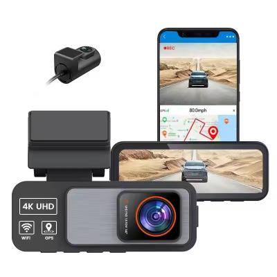 China IPS Dash Cam Front and Rear 4K Night Vision 3.2 Inch Dual Lens Car Camera with WiFi G-Sensor for sale
