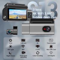 China 1920x1080p Full HD Triple Lens Dash Cam Front and Rear Car DVR 360 Degree Night Vision for sale