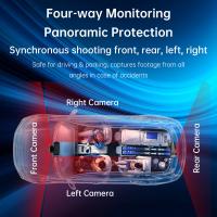 China 3.39 Inch IPS Display 4K Dashcam 4 Channel Four Lens Camera with 360 Panoramic View Front Rear Left and Right F6 for sale