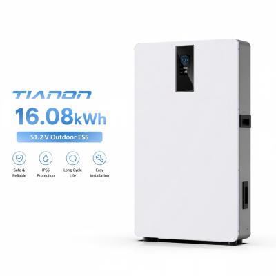 China TIANON C002 Outdoor IP65 LiFePO4 Battery Solar Energy Storage System 16kWh for Home for sale