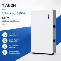 China Wall-Mounted LiFePO4 Battery 51.2V 100Ah 5.12kWh 6000 Cycles Smart BMS WiFi Home Energy Storage System for sale